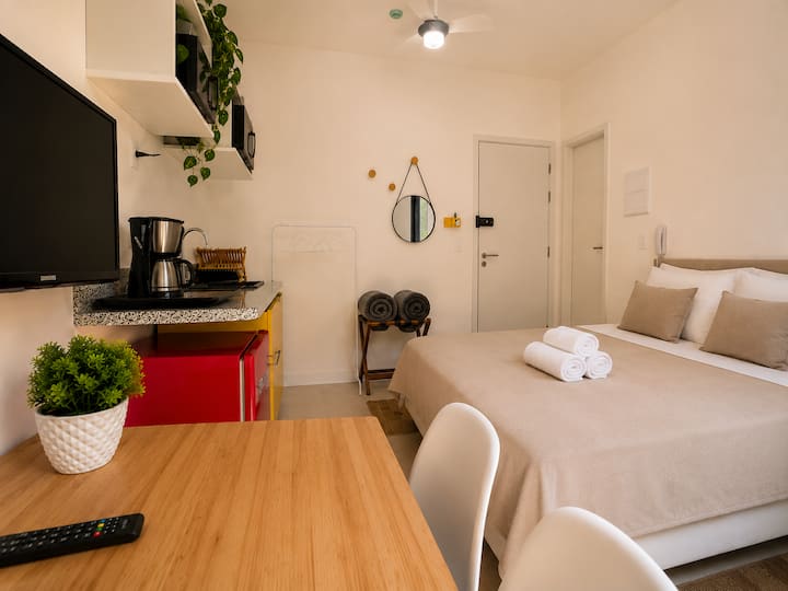 Studio 400m From The Metro | Us Consulate + Gym - Santo Amaro