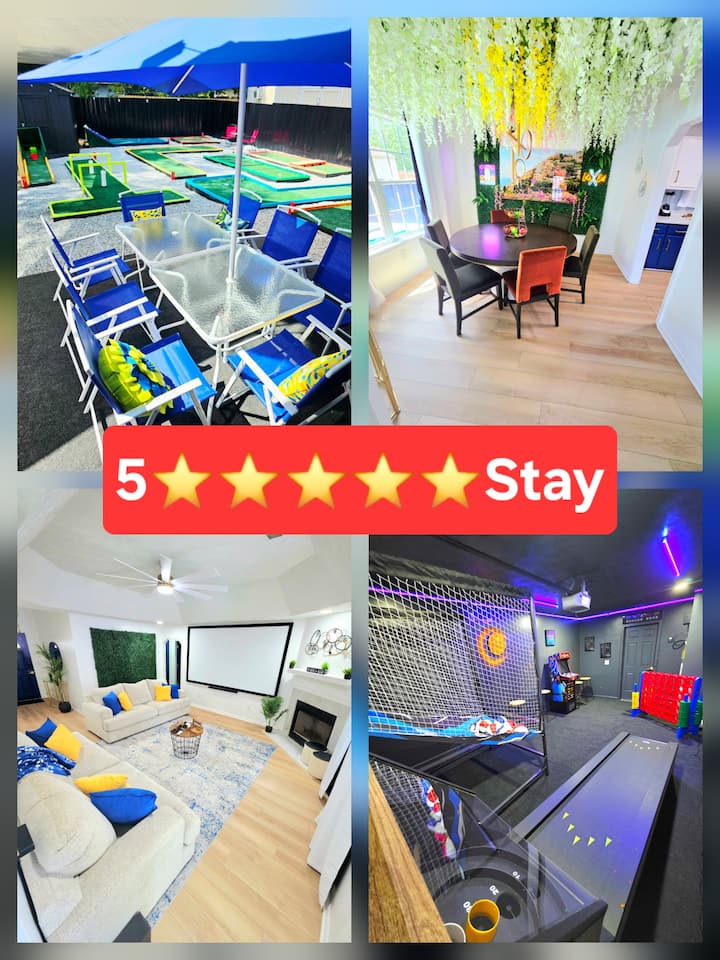 The Mini Golf Oasis King Beds/movie/game Room. - Columbus, GA