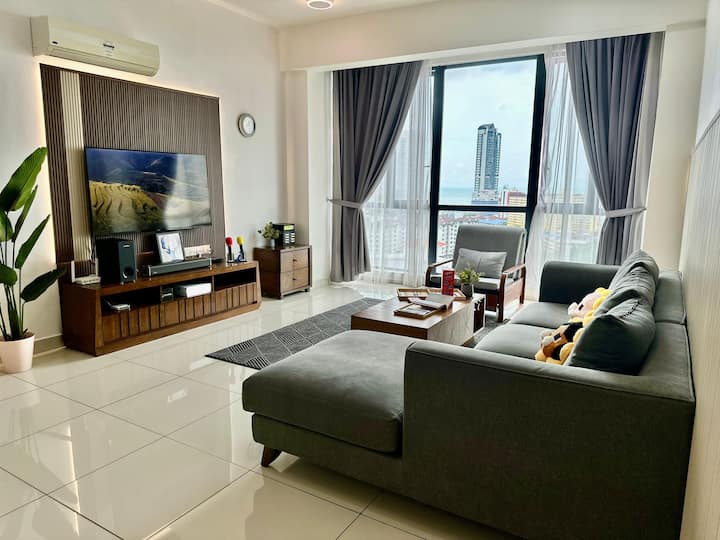 New Reno Jazz Suite 2 Bedrooms|seaview|karaoke - Batu Ferringhi