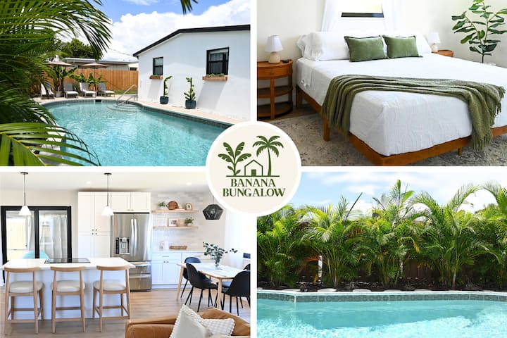 Banana Bungalow • Near Beach • Solar Heated Pool - Coconut Creek, FL