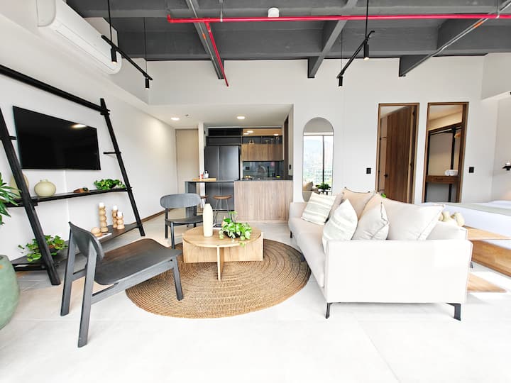 Industrial Loft | Balcony | Open Kitchen | Ac - Medellín