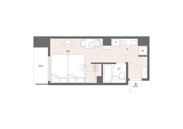 3 Guests/4 Lines / Tourist Access / Wi-fi / 902 - Tokyo