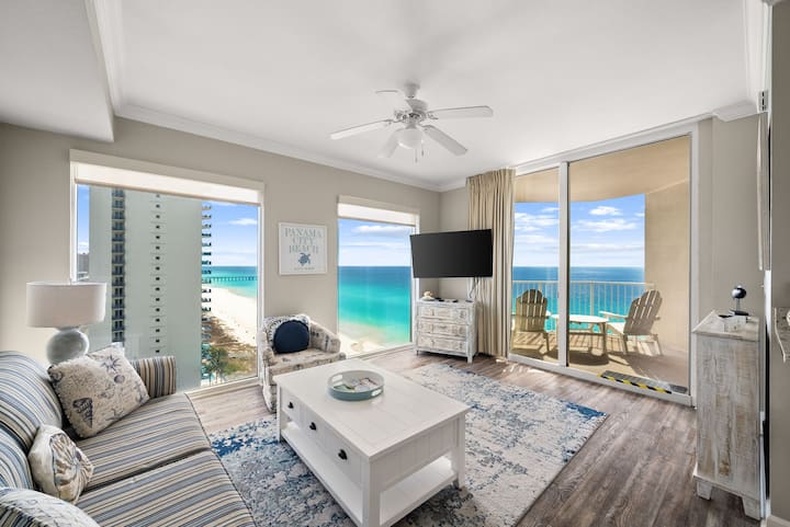 13th Floor Corner Gulf View - 1br/1ba Sleeps 6 - Panama City Beach, FL