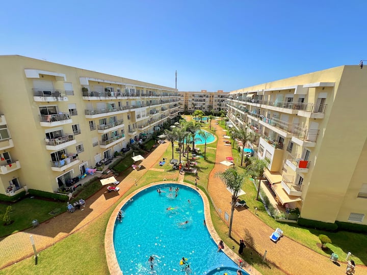 2‑bedroom Apartment With Pool & Garden Access - Bouznika