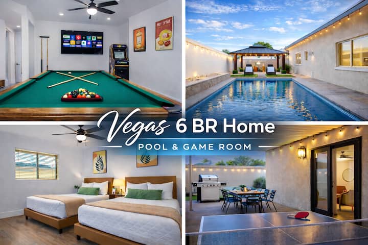 Fun Oasis: 6br, Hot Tub,pool, Arcade & Park Nearby - 北拉斯維加斯