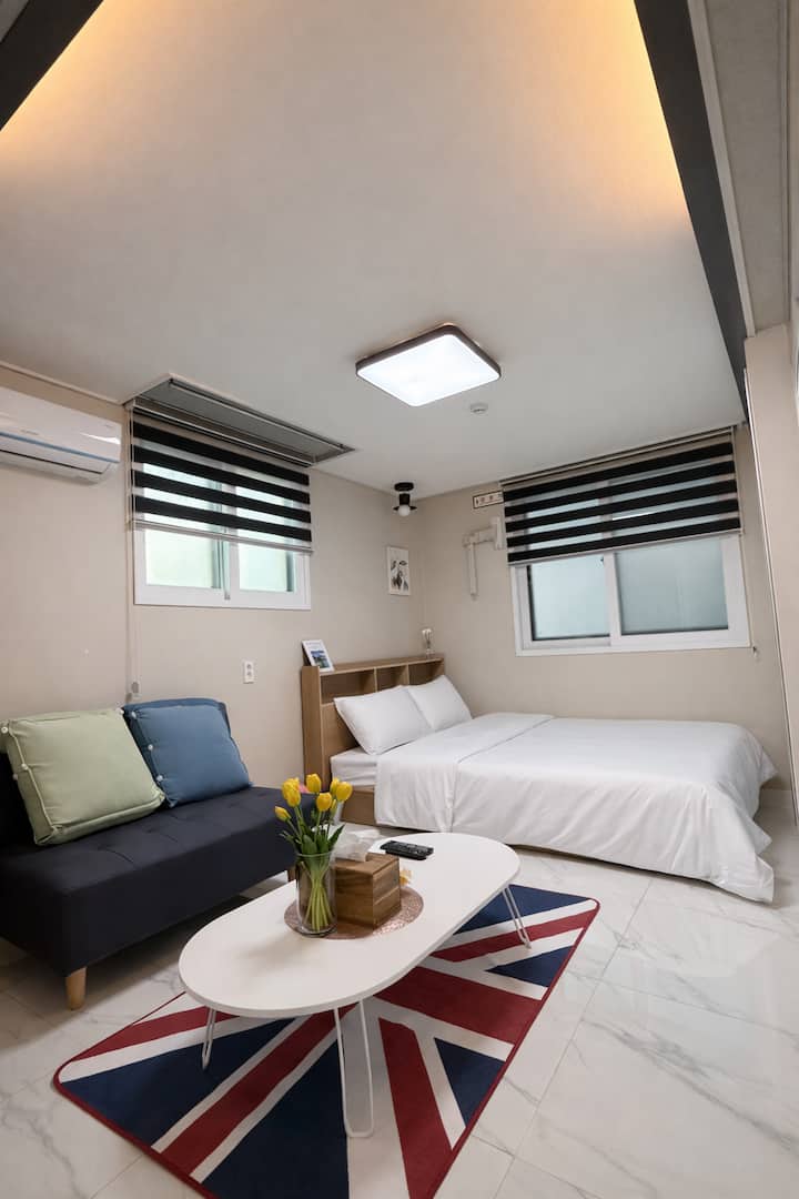 성심당 500m｜몽심  3분｜무료주차｜엘베｜짐보관｜4명｜소풍3 - Daejeon