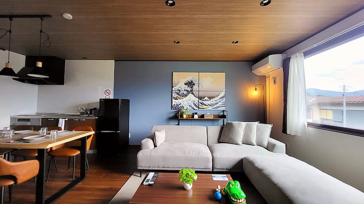 New大石公園徒歩5分/最大12人収容可能/富士山ビューhaostay Oishi Villa F - 河口湖