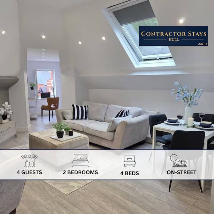 2-bed Apartment |Free Parking |Walk To Restaurants - Hull