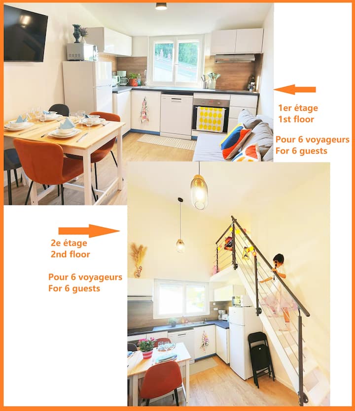 12pers-2 Appart /Gare 8min Pied/15min Disney-paris - Marne-la-Vallée