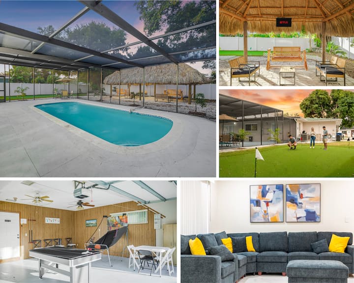 Goldenvibes/bbq/pool/4bd/3ba/gameroom/minigolf/pet - Bradenton, FL