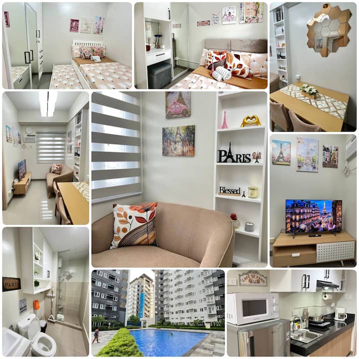 Ayala Feliz W/ Parking 2br Netflix Net Pool Charm - Taytay