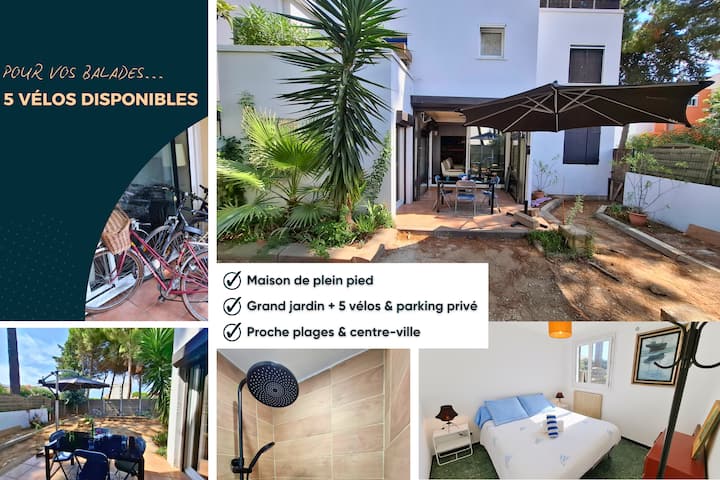 T4 Avec Parking, Wifi, Vélos & Jardin, Proche Mer - Le Grau-du-Roi