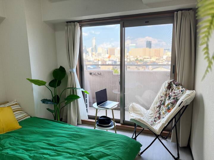 名古屋から徒歩圏内/角部屋眺望最高/乾燥機付き洗濯機完備/長期滞在良し/カップル、友人 - Nagoya