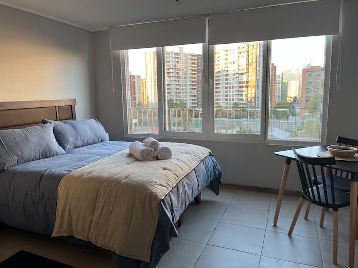 Estudio 2 Pers. Junto A Metro C/ Aire Acondicionad - Santiago