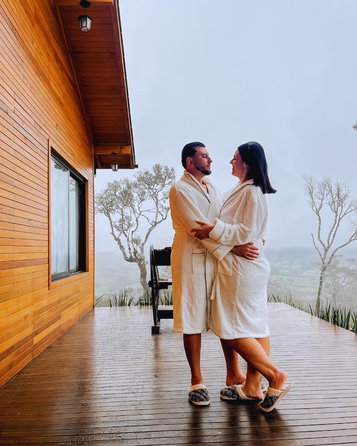 Cabana Romântica, Banheira, Lareira E Privacidade. - Bom Retiro