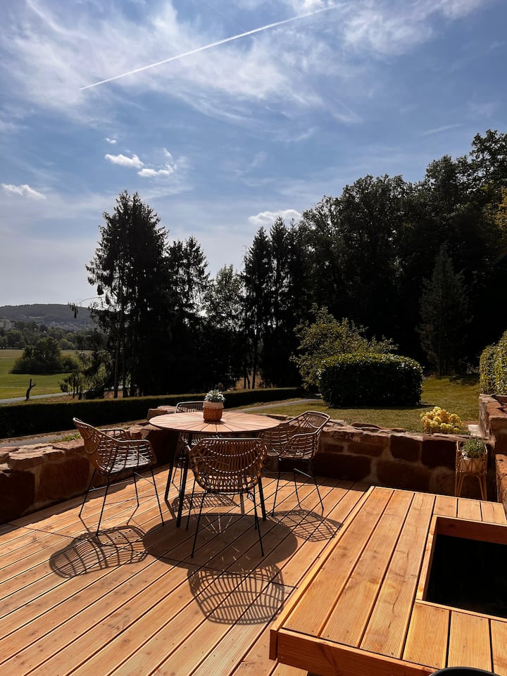 Villa Waldeck: Alleinlage | Sonnenterrasse | Küche - Bad Kissingen