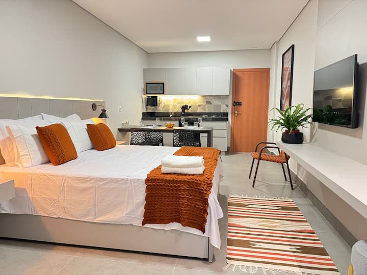 Loft ÂMbar | Cama Queen | Centro De Uberlândia - Uberlândia