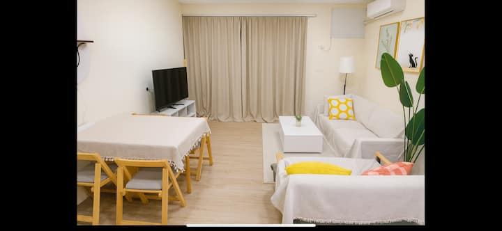 交大知遇/木質清新風・近清大/交大/新竹科學園區,電梯華廈,獨自使用寬敞的客餐廳空間與臥室 - 新豐鄉