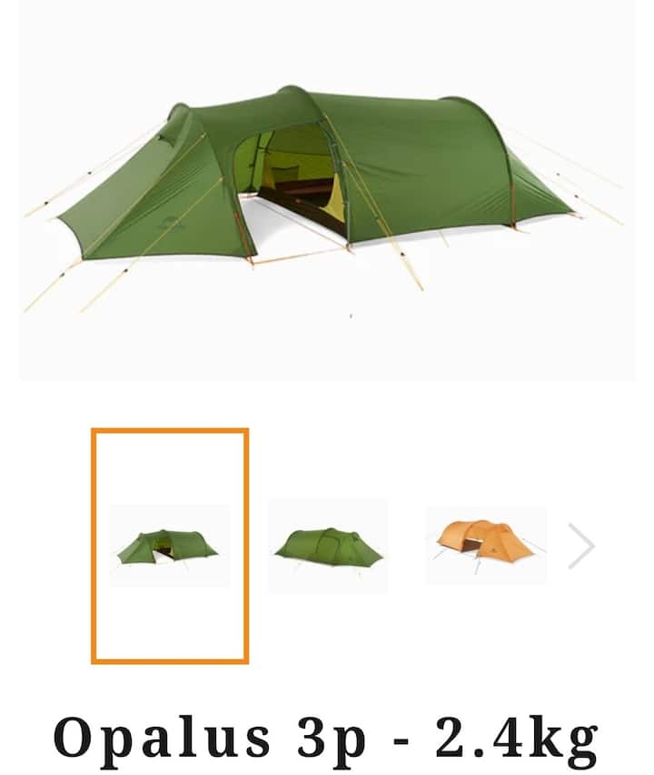 Opalus 3mannstelt + Teltplass - Harstad