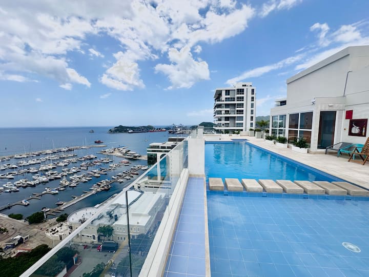 New Suite + Rooftop Pool & Bay Views - Santa Marta