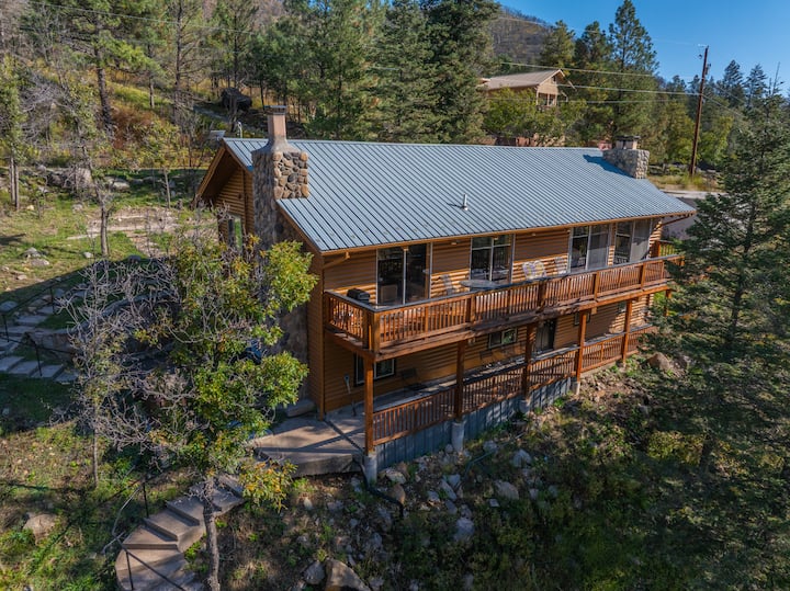 Private Log Cabin By River With Hot Tub & Gameroom - Ruidoso, NM
