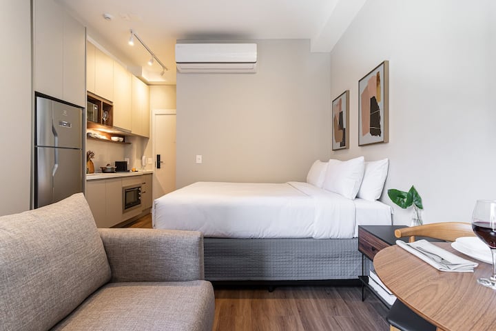 Studio In Building W Pool, Gym On Angélica Avenue - Sao Paolo