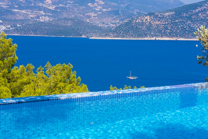 Sıfır Villa Kalkan Fırnaz Koyu Müthiş Manzaralı - Kalkan