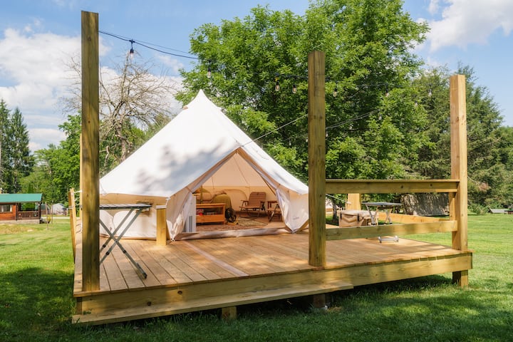 Serene Bell Tent Retreat | Ac,firepit,kitchen/bath - West Virginia