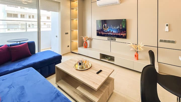 Prestigious Apartement With Pool, Fiber & Balcony - Agadir