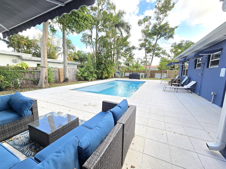 Peaceful 3 Bed 2 Bath Pool Home - Hollywood, FL