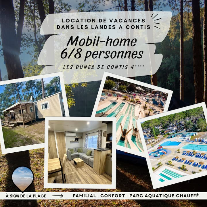 Mh 8 Pers Tout éQuipé Et Cosy - Camping 4* - Landes