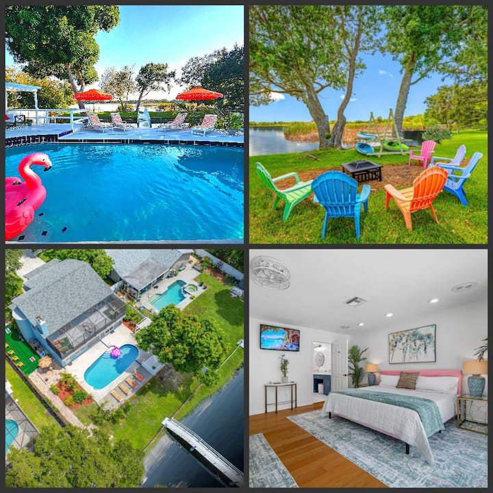 Waterfront Lake•hotpool•11 Beds•8milesto Beaches - Clearwater, FL