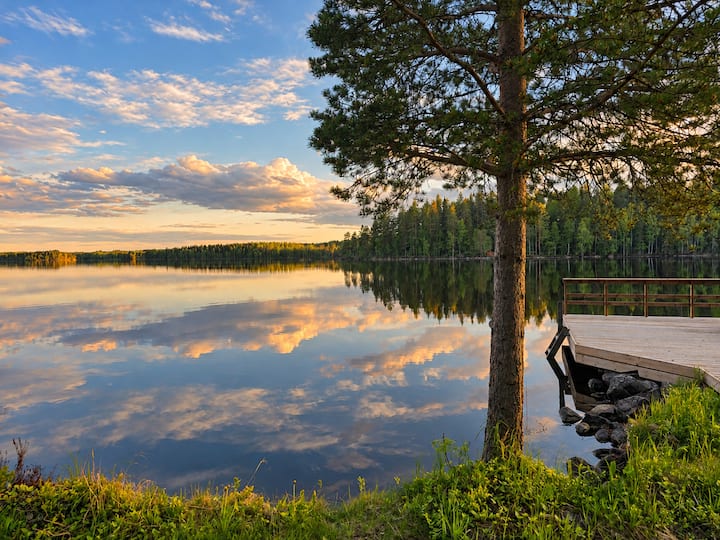 Hiskin Tupa  Oma Ranta, Laituri & Puusauna - Finland