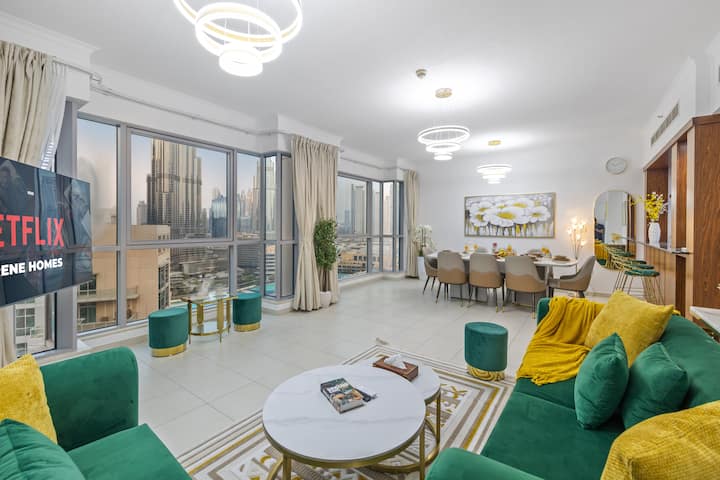 Serene 2br Burj Khalifa & Fountain View - Dubai