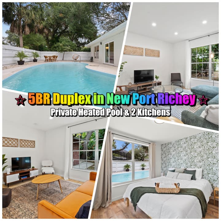 The Oasis: 2 Private Homes + Pool + Deck | Bbq - New Port Richey, FL