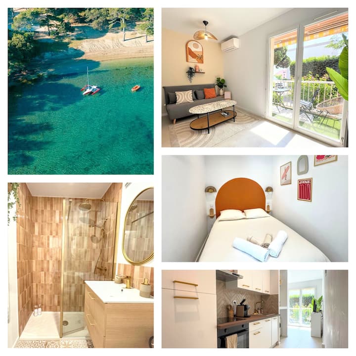 Appartement Bohème-chic à Giens, Plages à Pied - Presqu'île de Giens