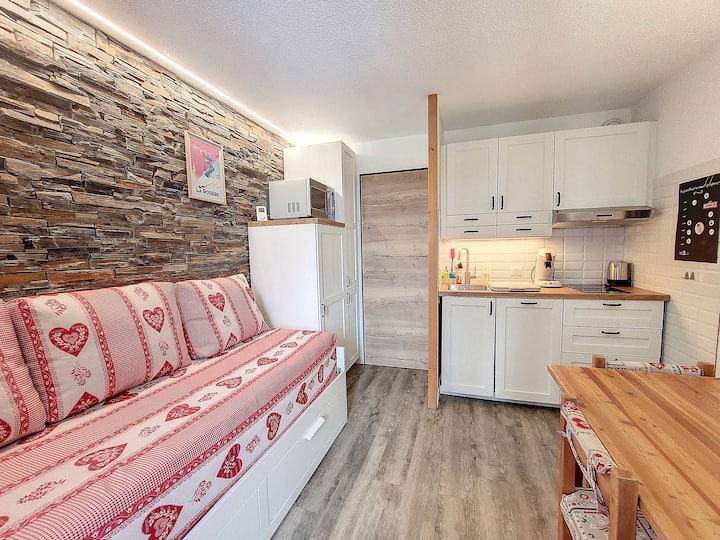 Studio Coin Montagne Rénové Pour 6 Personnes - Sainte-Foy-Tarentaise