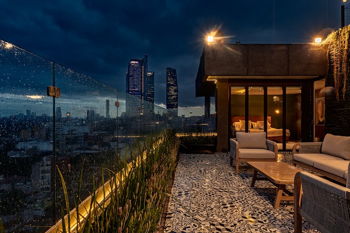 Romanorte Amazing Ph 4br W/private Terrace 12 Pax - Mexico City