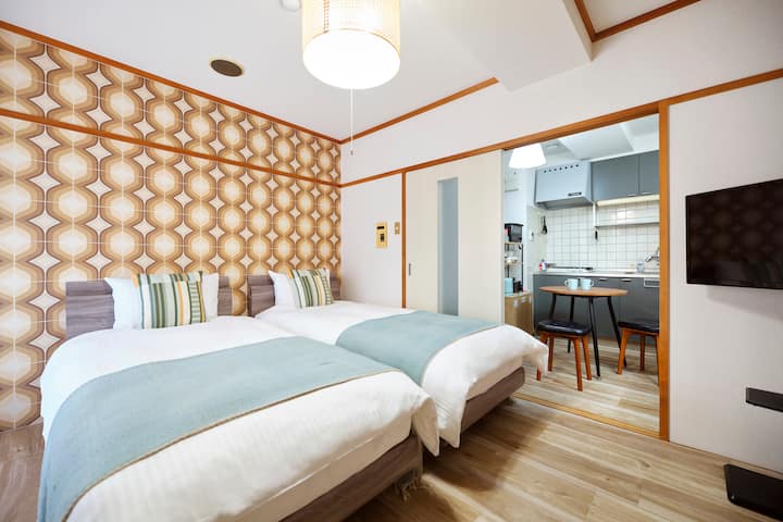 【Harenoya203】栗林公園まで徒歩10分/島旅/アート/ベッド2台/28㎡/自炊可能 - Takamatsu