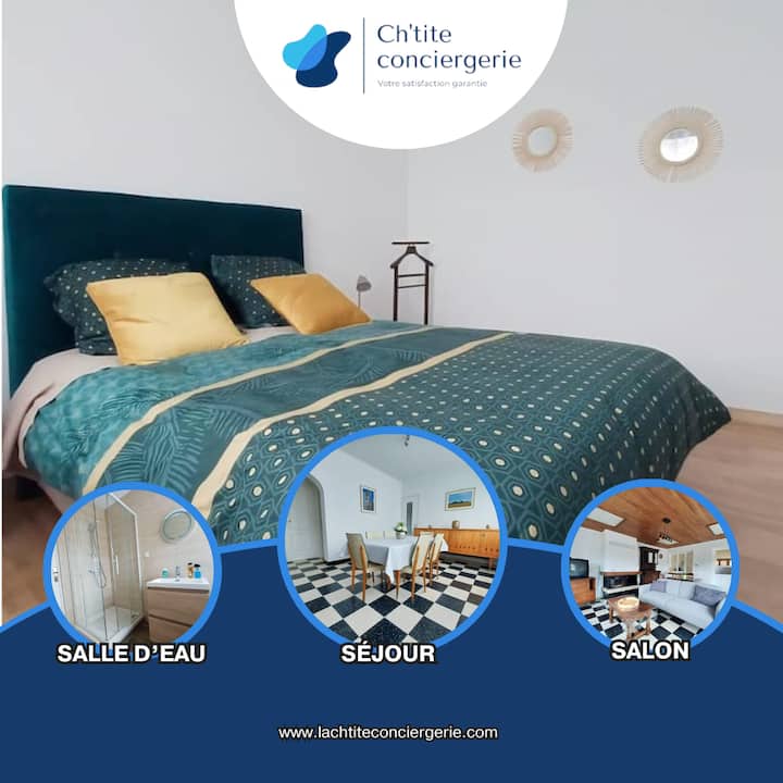 L’escapade Carvinoise, Parking, Jardin, Au Calme - Carvin