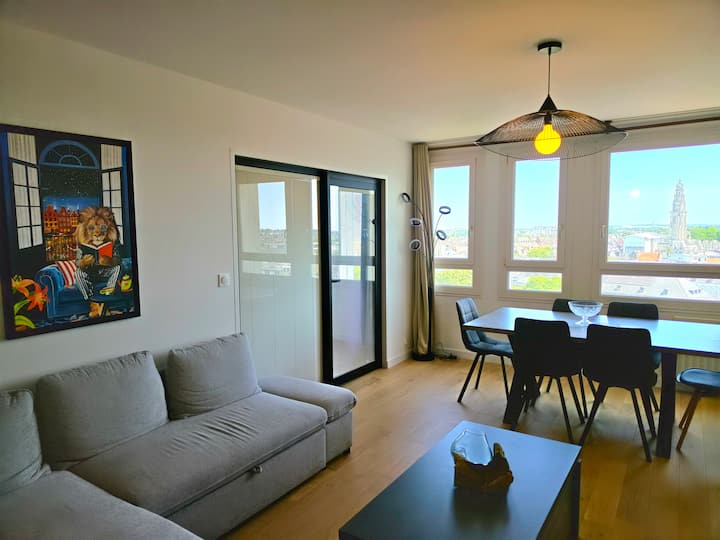 Le Panoramique : Vue 15e éTage & Garage Privé - Arras