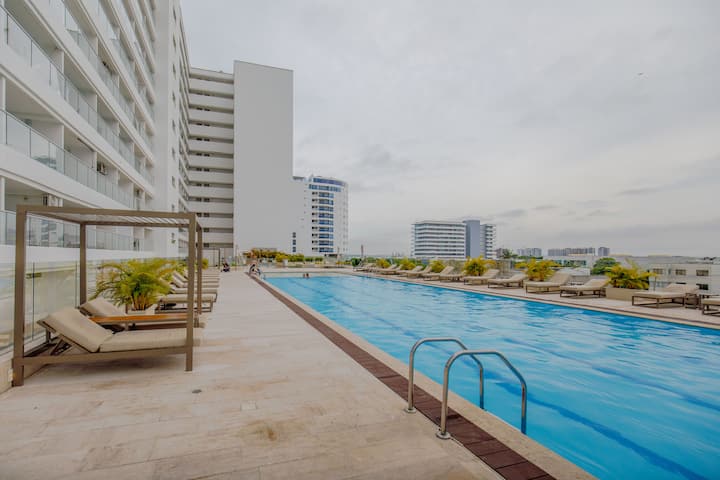 Moderno Estudio Con Piscina A Pasos Del Aeropuerto - Cartagena de Indias