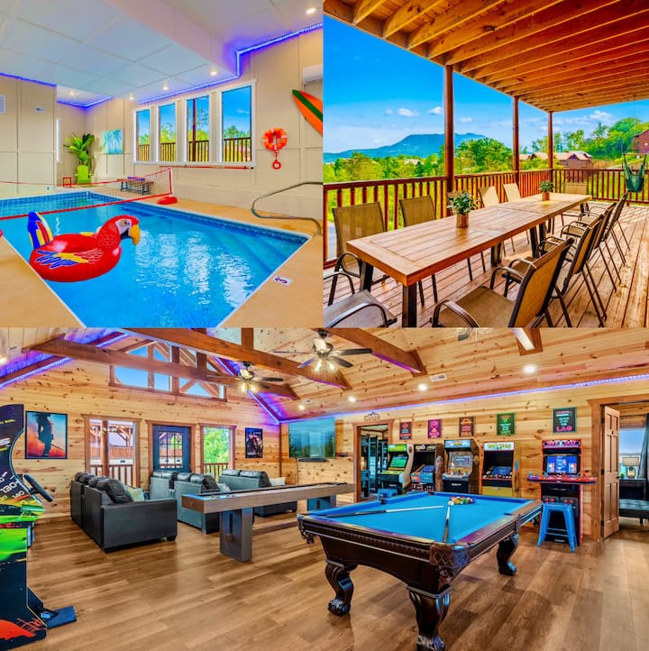 Brand New-in-cabin Heated Pool-arcade-sleeps 34 - Sevierville, TN