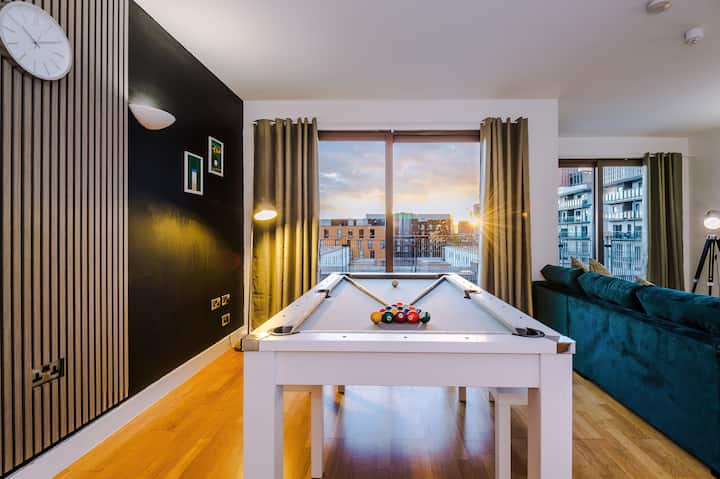 3bed Duplex Apt | Games Room | Balcony With Views - Manchester