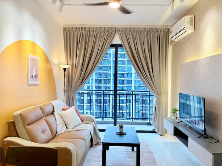 Cozy Nordic 2bed 1-3pax|jbtownciq|netflixwifi - Johor Bahru