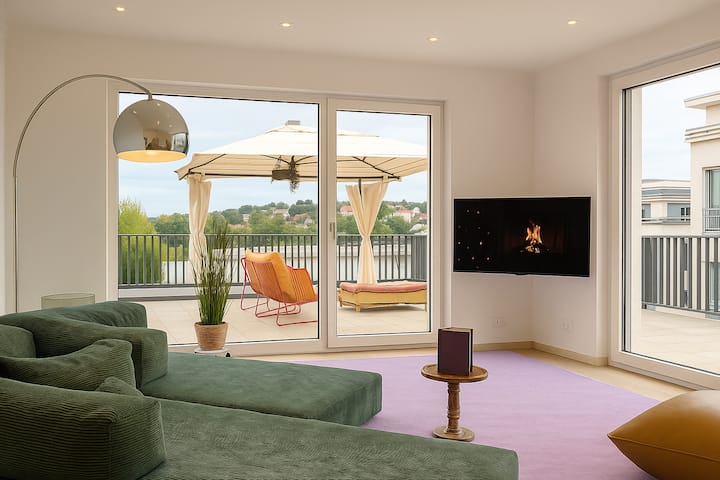 Penthouse Birds Nest: 130 Sqm - Bbq - Roof Terrace - Passau