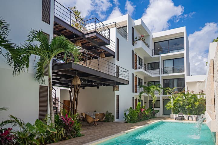 Condo Tranquilo Con Alberca Y Jacuzzi Compartidos. - Tulum