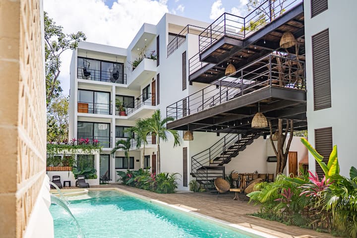 Condo Tranquilo Con Alberca Y Jacuzzi Compartidos. - Tulum