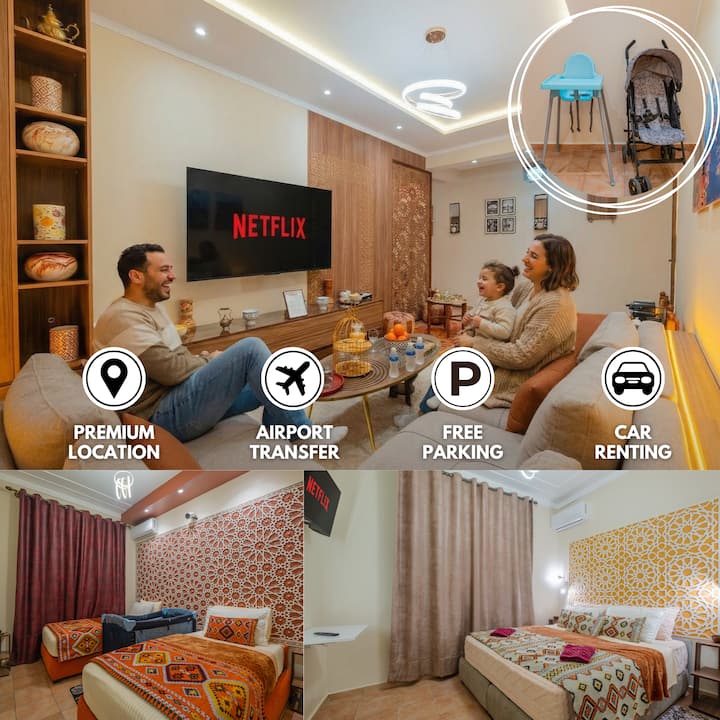 3bdr Apt – Central – Riad Charm + Free Baby Pack - Marrakech