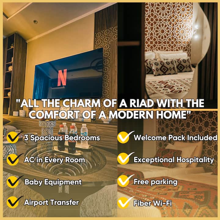 3bdr Apt – Riad Charm – City Center & Baby Ready - Marrakech